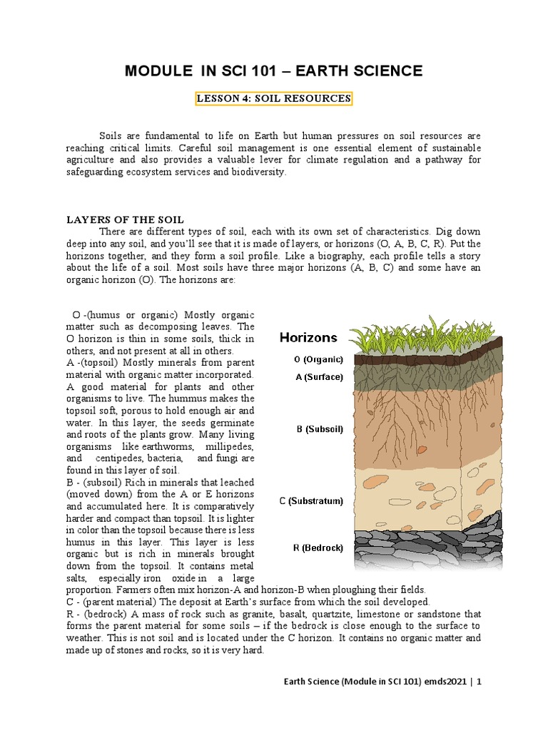 Module SCI109 EARTH SCI SOIL RESOURCES | PDF | Soil | Agriculture