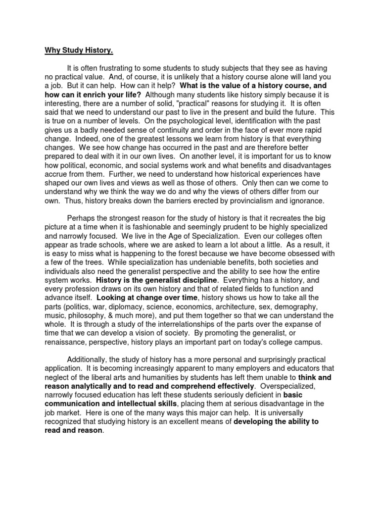 Why Study History | PDF | Reason | Cognition