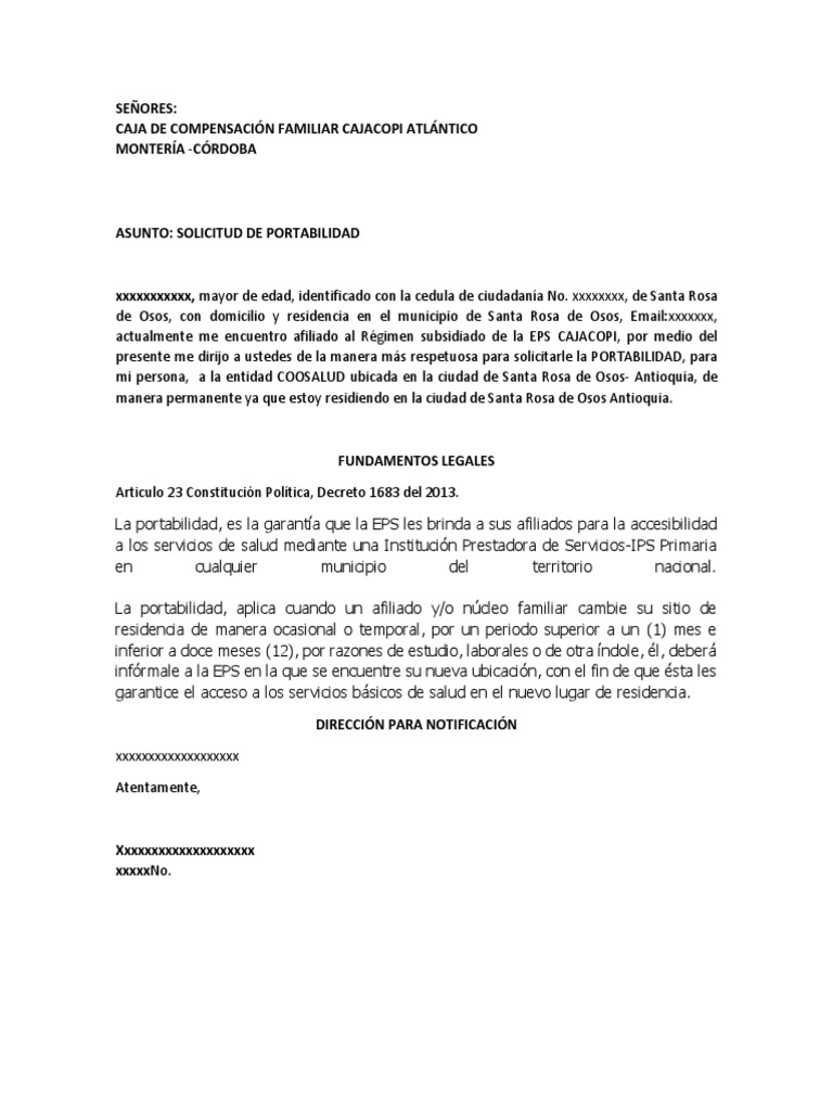 Solicitud de Portabilidad | PDF