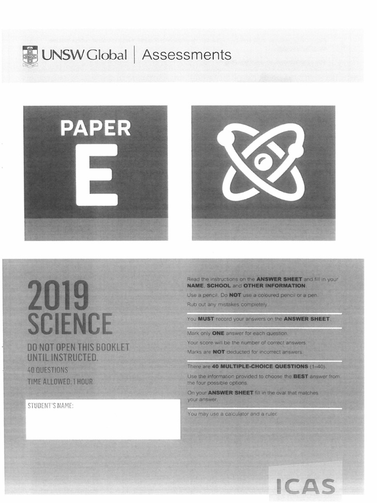 ICAS Science Paper E 2019 | PDF