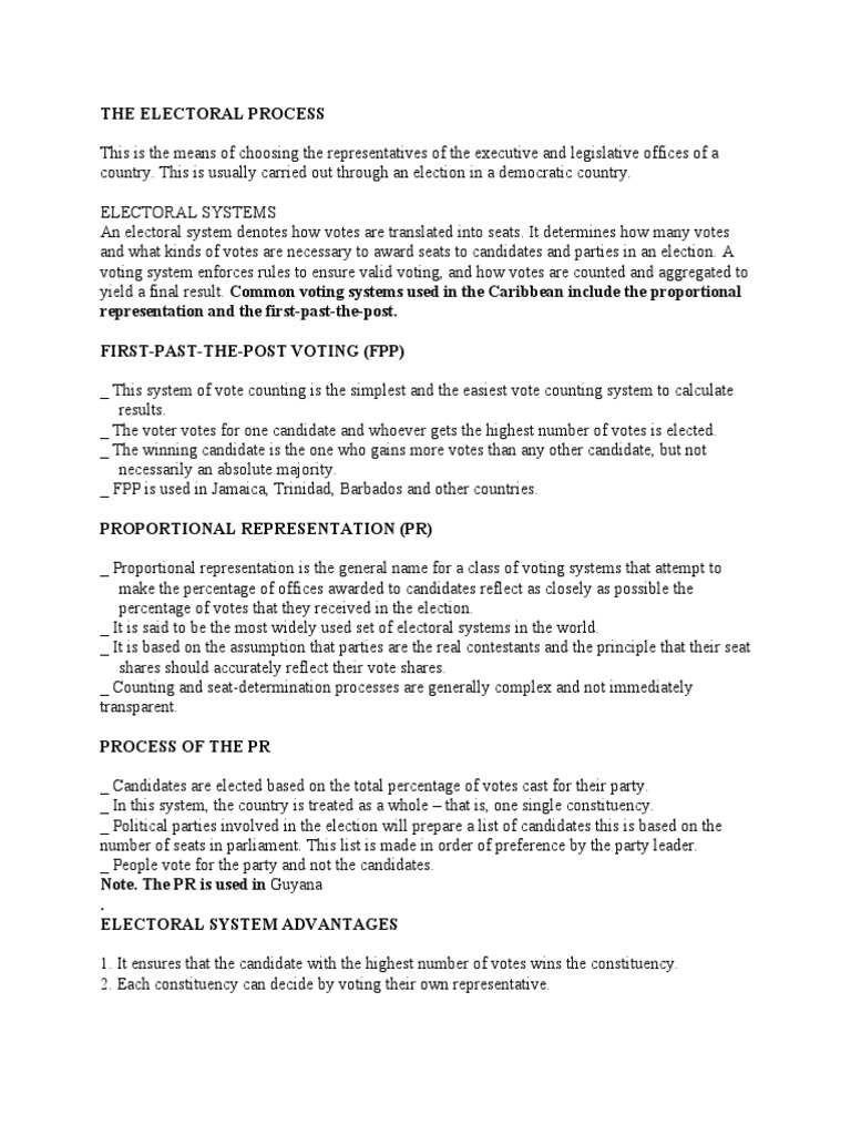 The Electoral Process | PDF | Voting | Elections