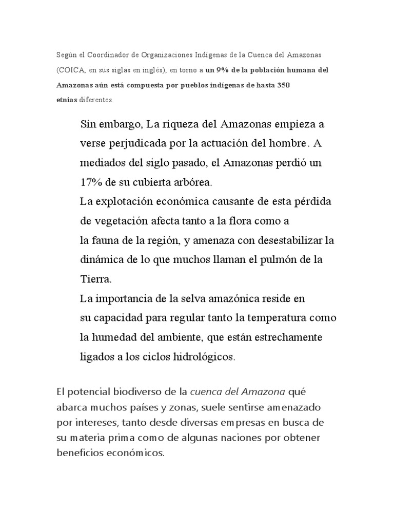 Biodiversidad Amazoniza | PDF | Selva amazónica | Deforestación