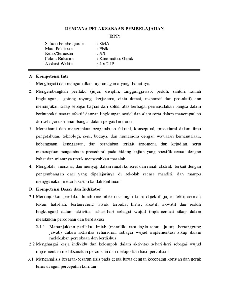 RPP Model PBL Materi GLB | PDF | Karier & Perkembangan