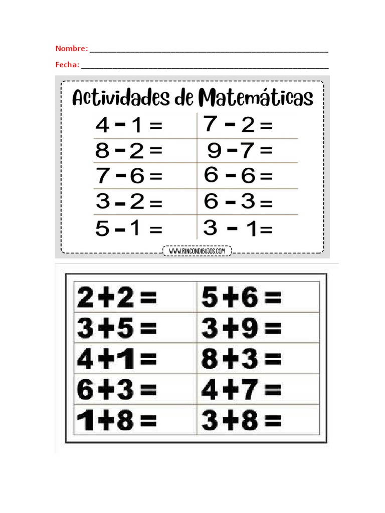 Sumas y Restas | PDF