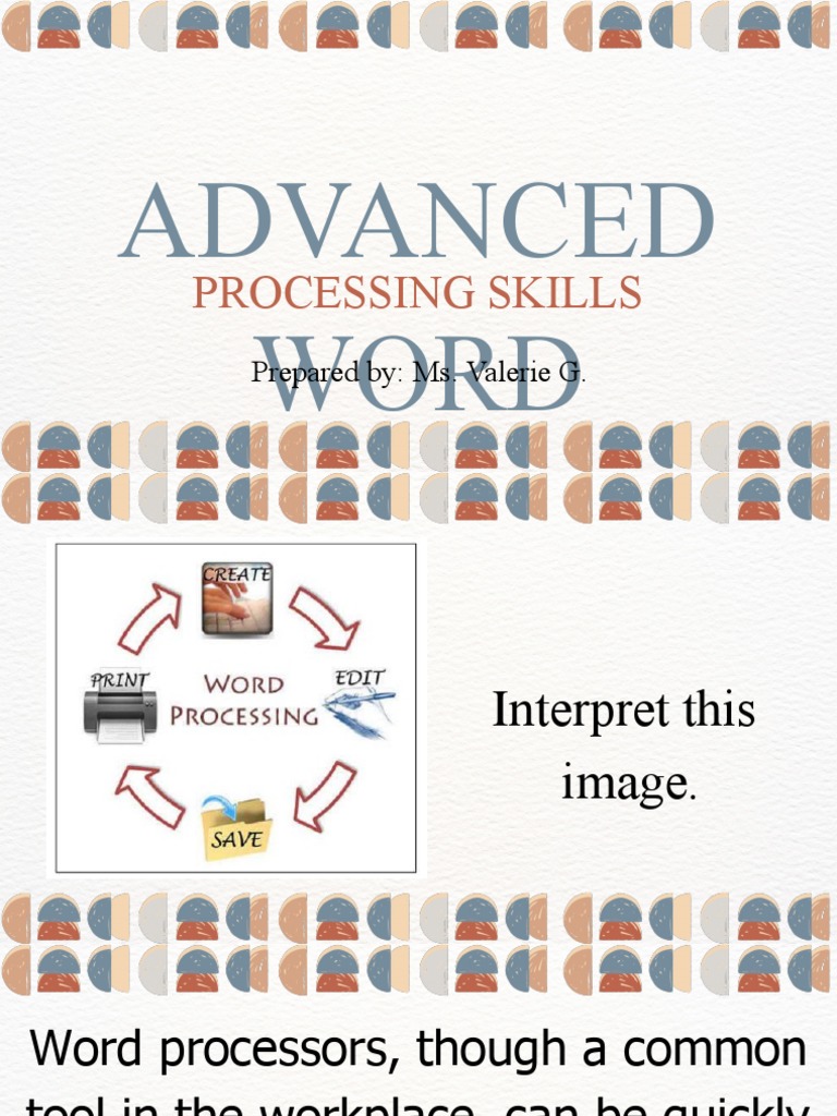 Lesson 3 - ADVANCED WORD PROCESSING SKILLS | PDF | Microsoft Word | Word Processor