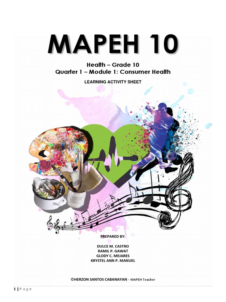 Mapeh 10: Health - Grade 10 Quarter 1 - Module 1: Consumer Health ...