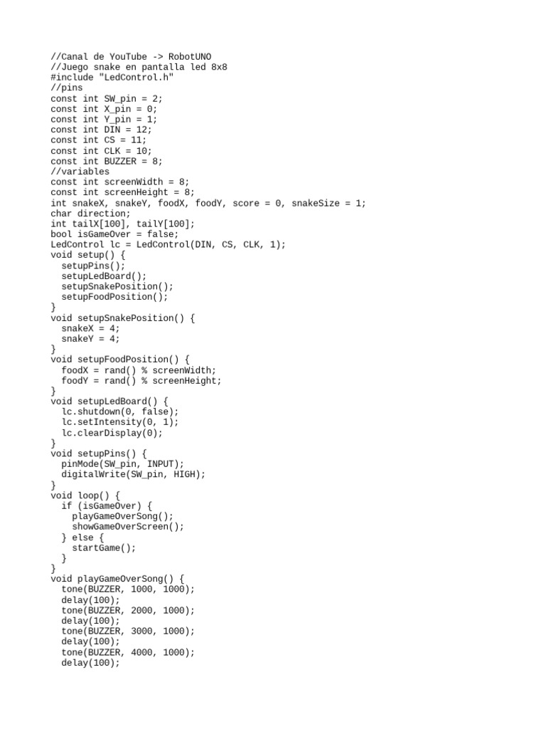 Snake 8x8 | Download Free PDF | Software Engineering | Computer Programming