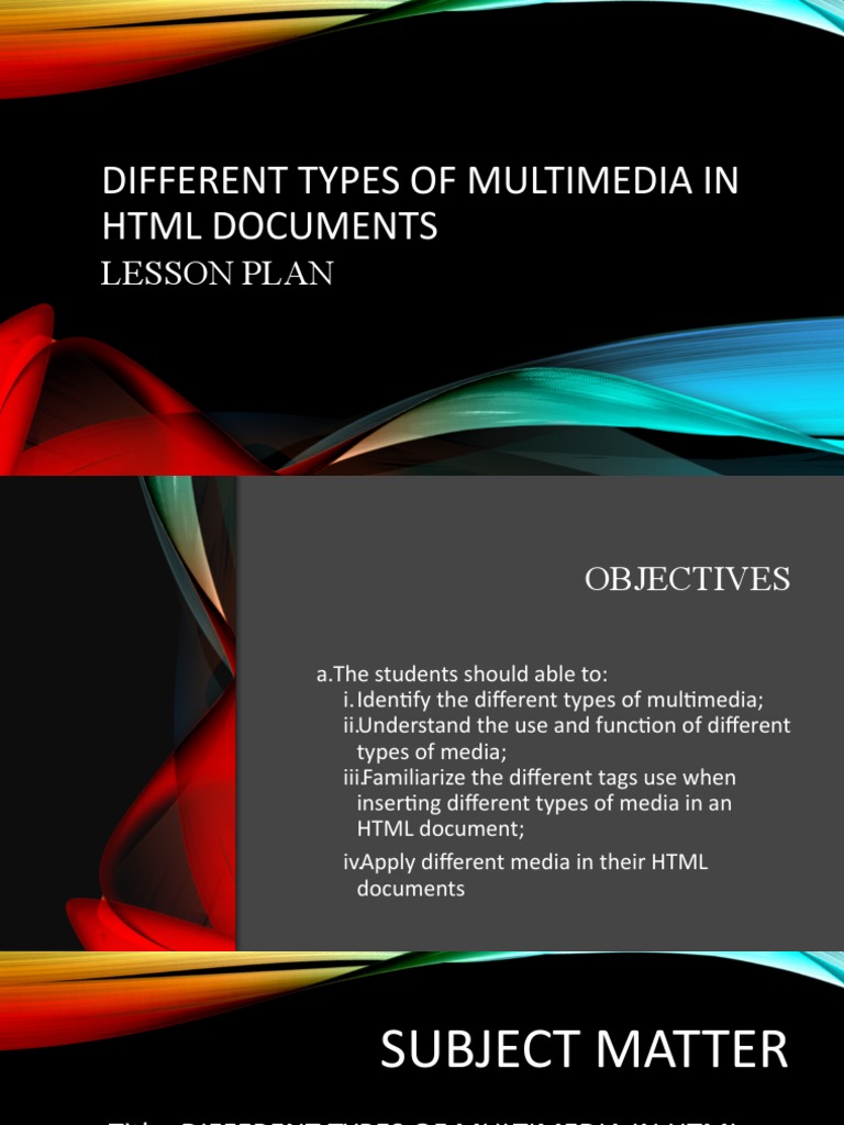 Different Types of Multimedia HTML | PDF | Multimedia | Html