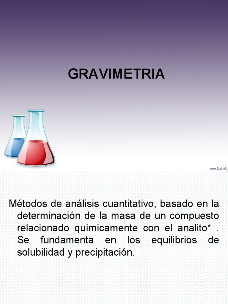 Gravimetria | PDF | Solubilidad | Precipitación (Química)