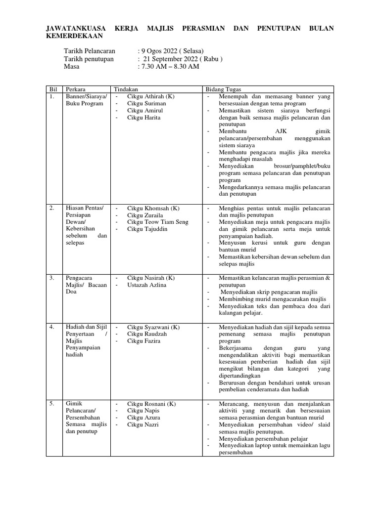 Ajk Bulan Kemerdekaan 2022 | PDF