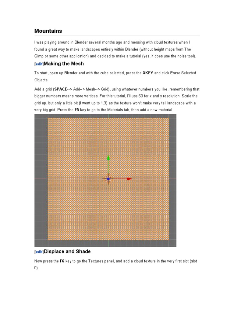 Mountains: Making The Mesh | PDF | Shader | Rendering (Computer Graphics)