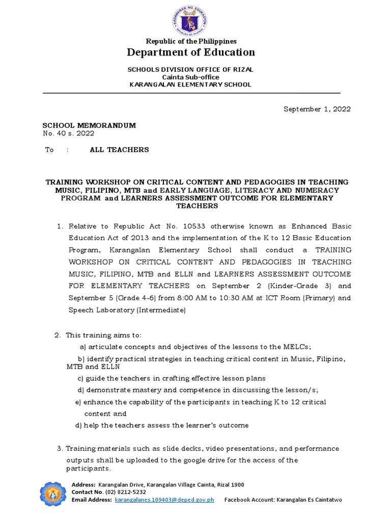 MemO On Critical Content | PDF | Teachers | Lesson Plan