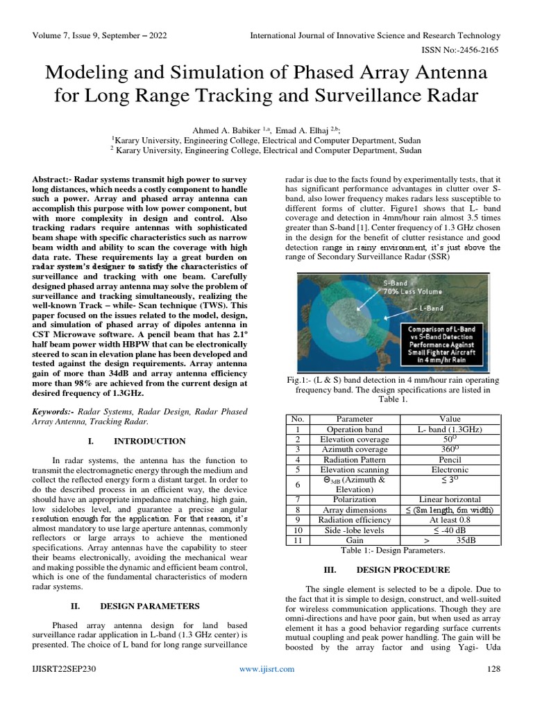 Modeling and Simulation of Phased Array Antenna For Long Range Tracking and Surveillance Radar | PDF