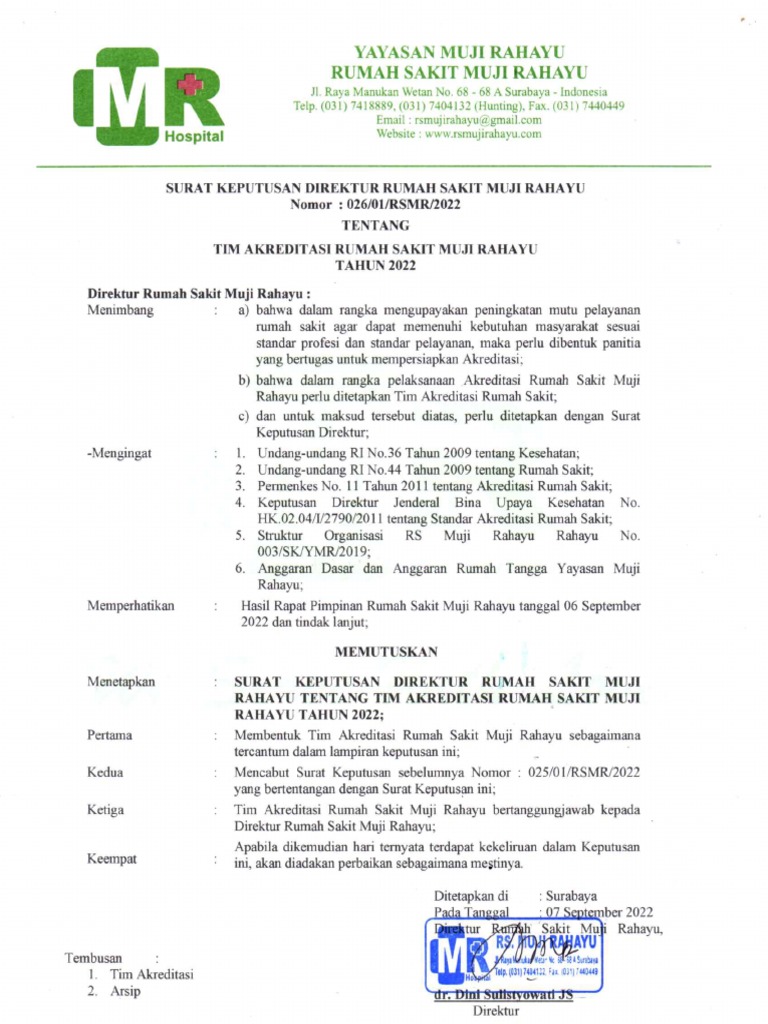 SK Tim Akreditasi 2022 Baru | PDF