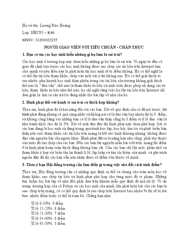 Lương Đức Hoàng - 31201022235 - DDKD Chiều Thứ 4 | PDF