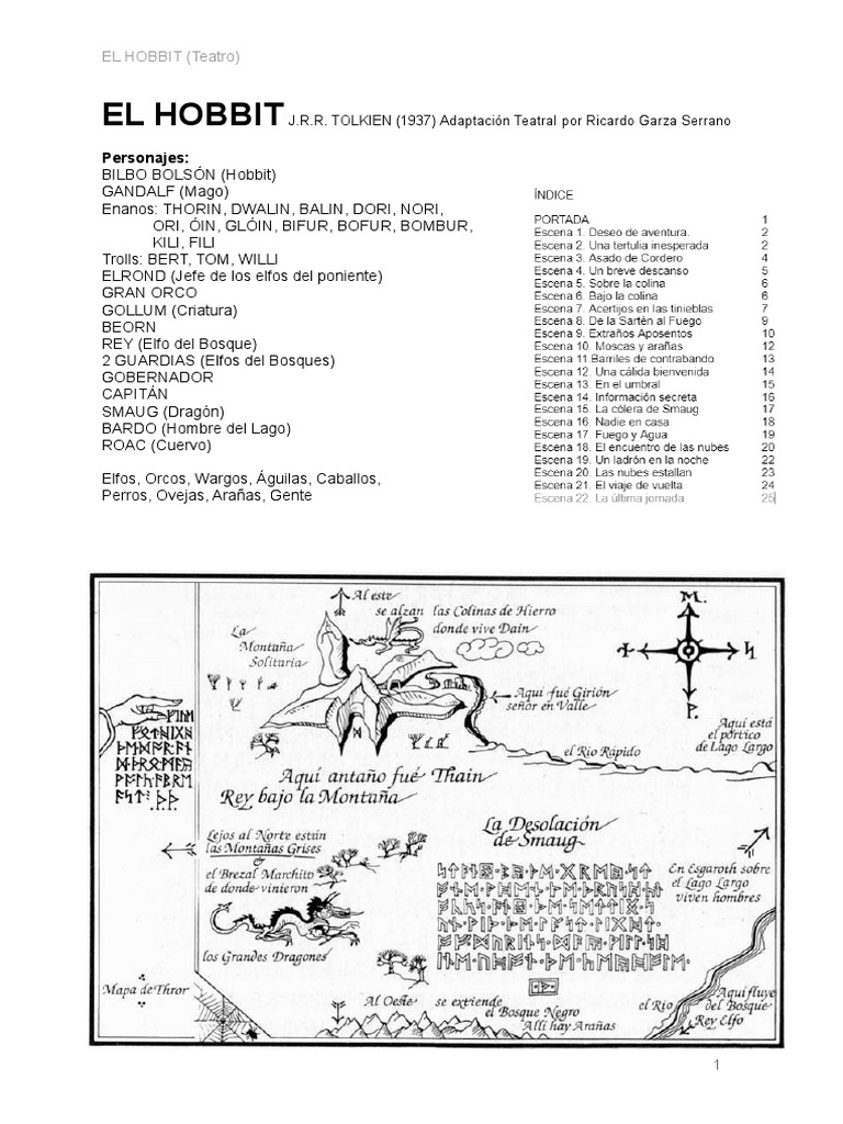 EL HOBBIT adaptación al Teatro | PDF | Bilbo Baggins | El Hobbit