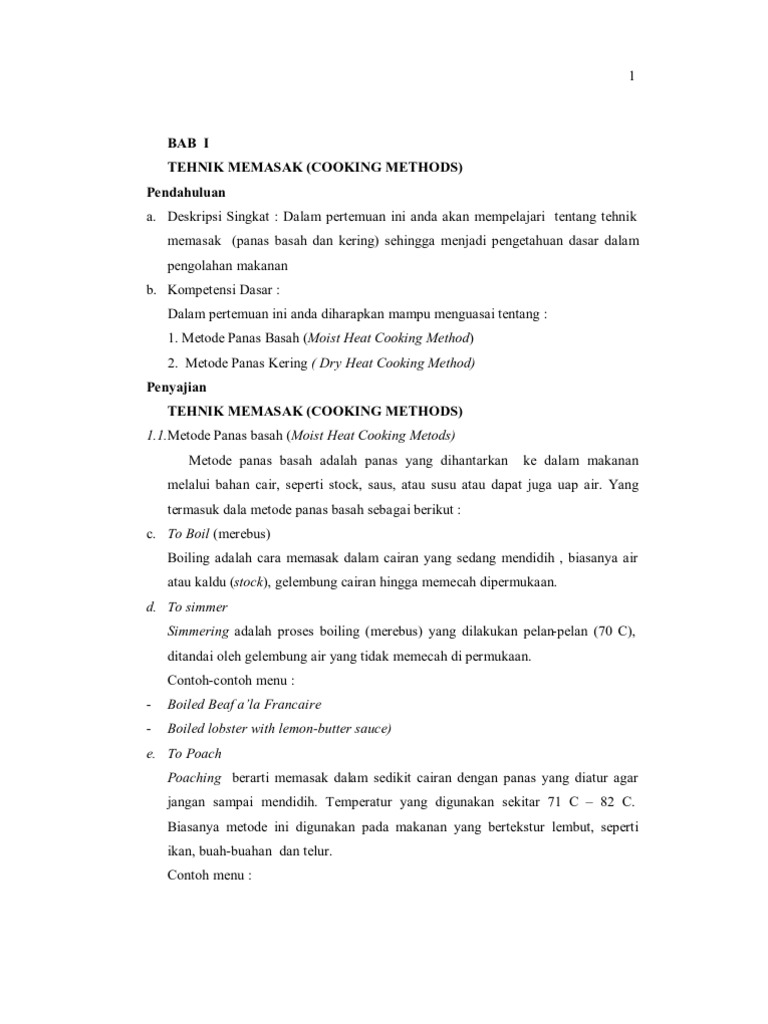 Materi Dasar Boga | PDF