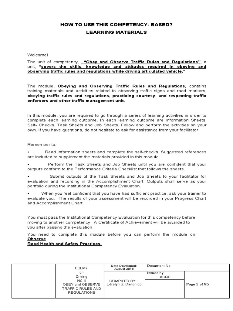 Coc 3 | PDF | Traffic | Driving