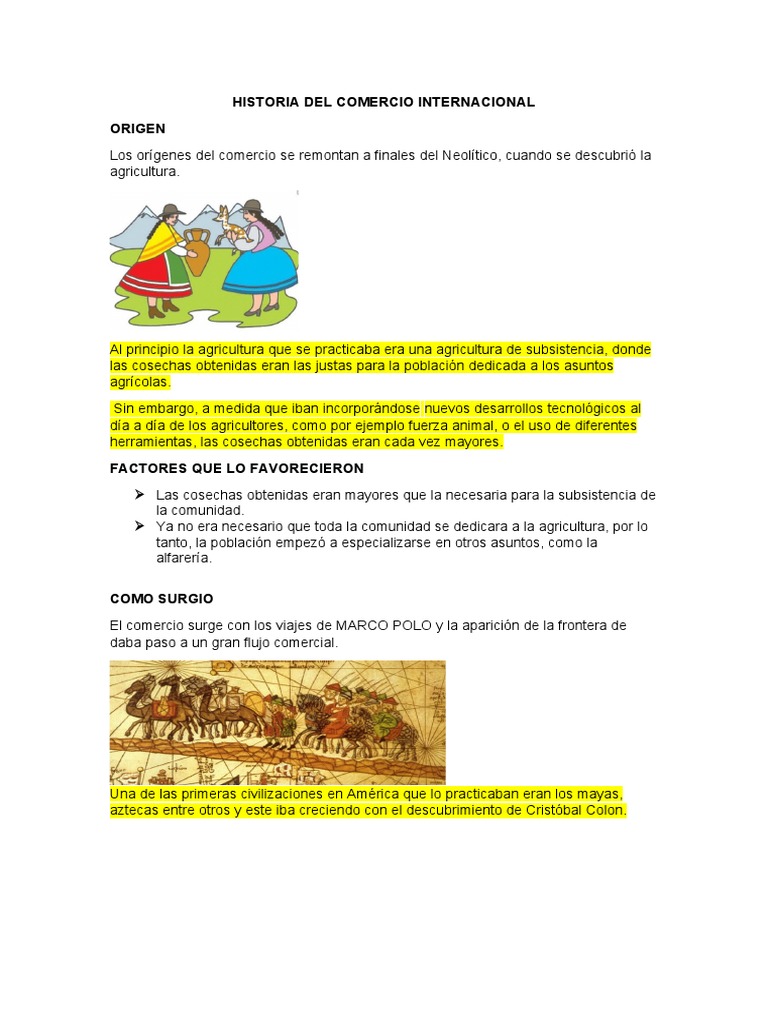 La historia y evolución del comercio internacional desde sus orígenes hasta la era digital | PDF ...