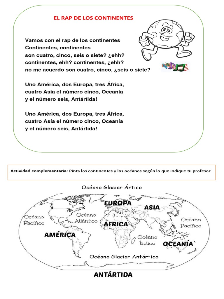 Canción El Rap de Los Cotinentes | PDF
