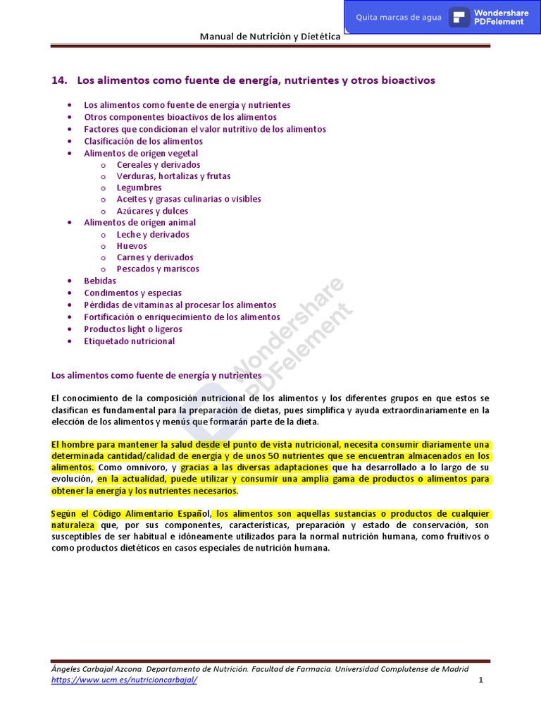 Alimentos Pdf Nutrición Dieta Y Nutrición