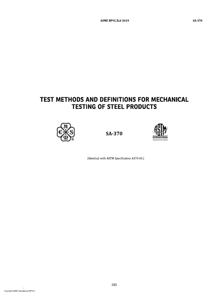 Asme Sa370 | PDF
