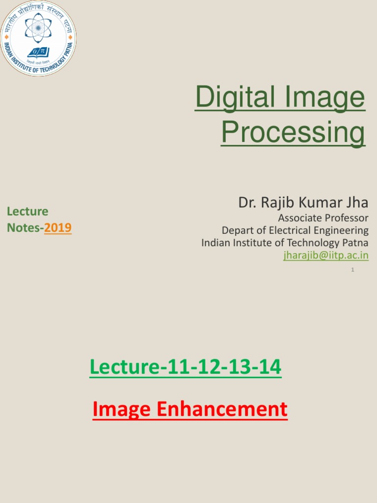 Digital Image Processing Lecture Notes | PDF | Low Pass Filter | Filter ...