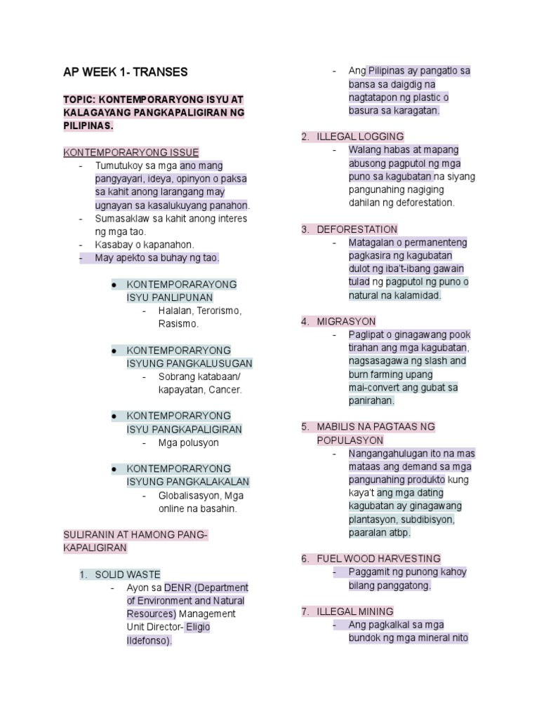Ap Week 1 - Transes | PDF