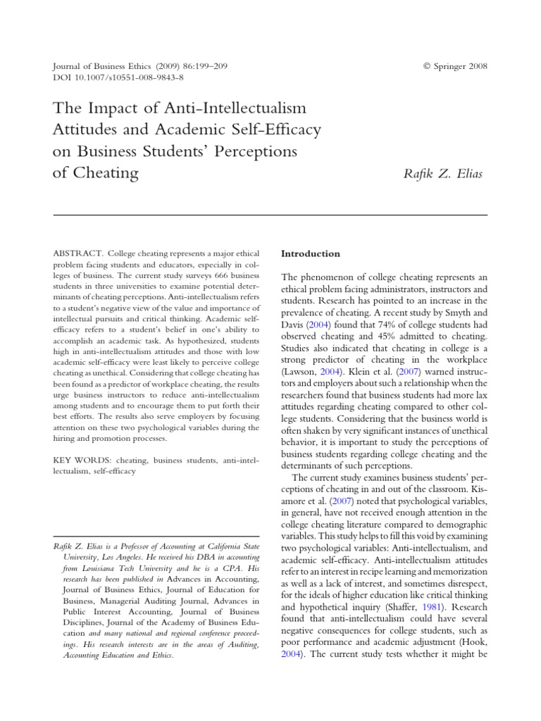 The Impact of Anti-Intellectualism | PDF | Self Efficacy | Infidelity