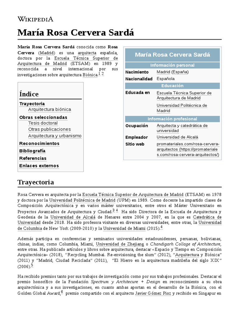 María Rosa Cervera Sardá | PDF | Madrid