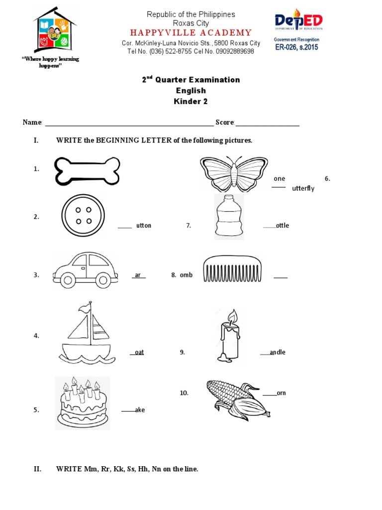 2nd Quarter Exam K2 ENGLISH | PDF