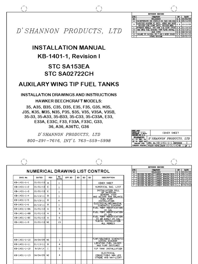 Beechcraft Bonanza Tip Tank Manual | PDF | Manufactured Goods | Aeronautics