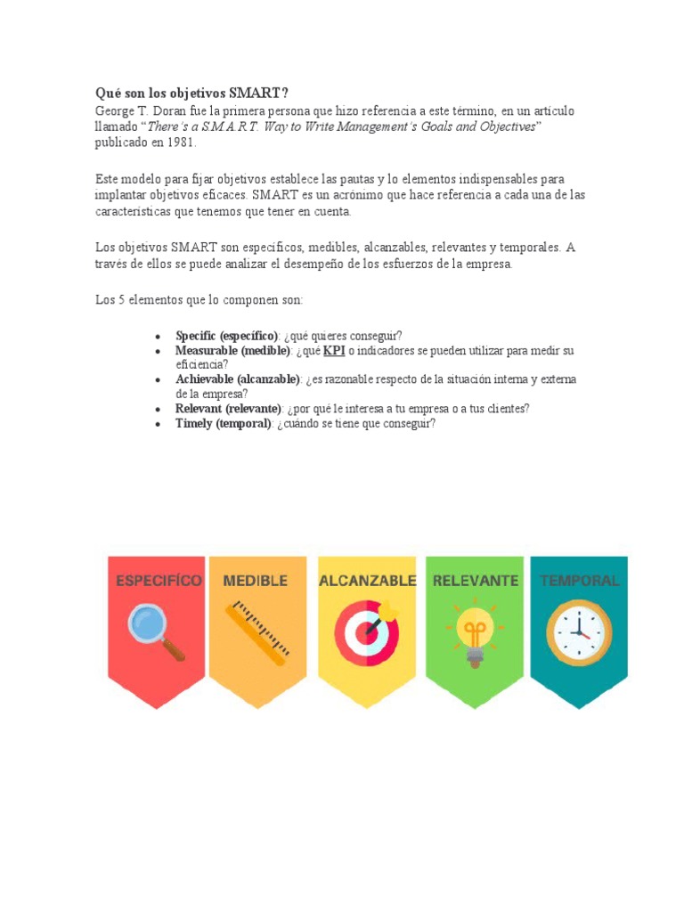 Objetivos Smart | PDF | Planificación | Business