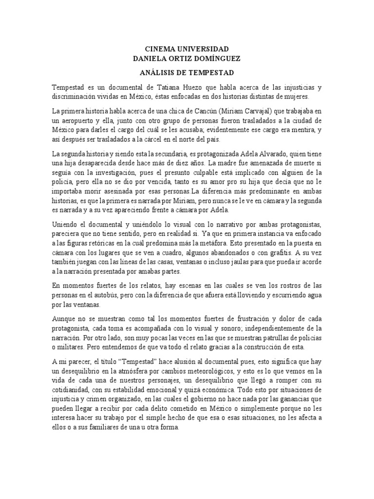 Análisis Tempestad | PDF