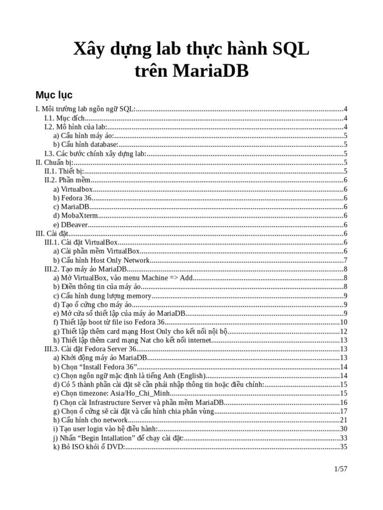 Huong Dan Xay Dung Lab Thuc Hanh SQL | PDF