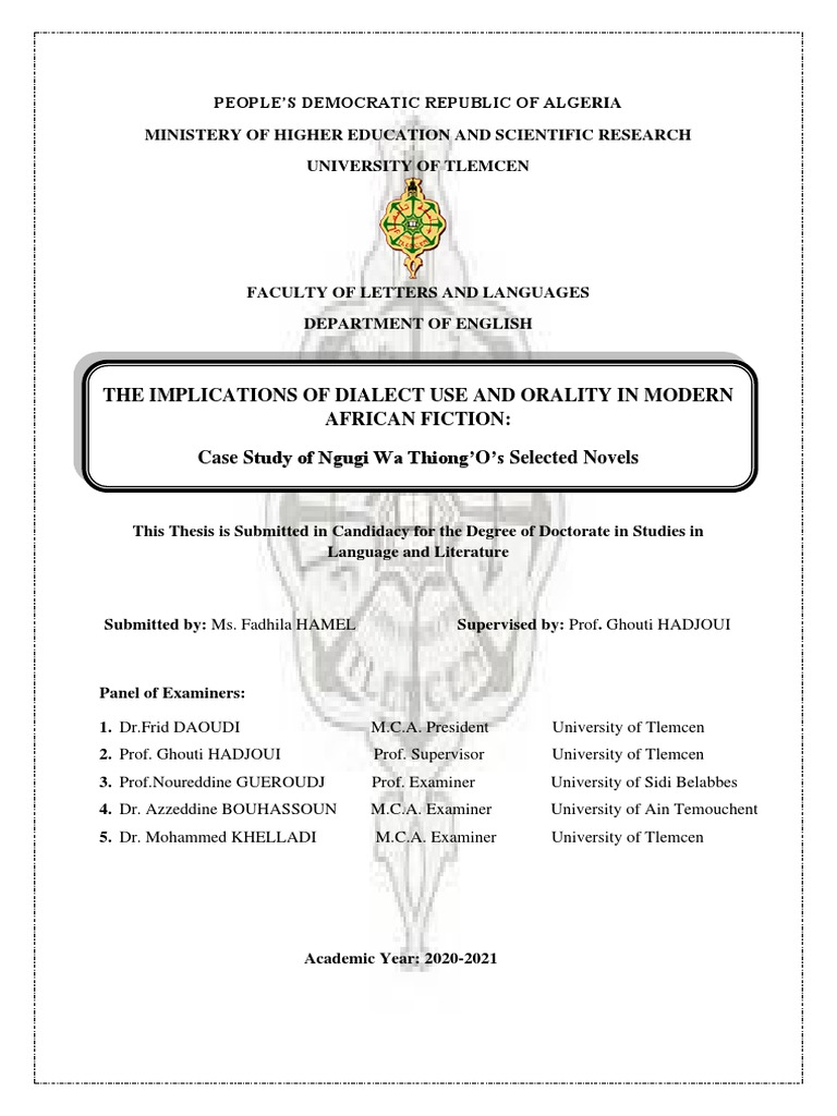 Hamel Fadhila | PDF | African Literature | Narrative