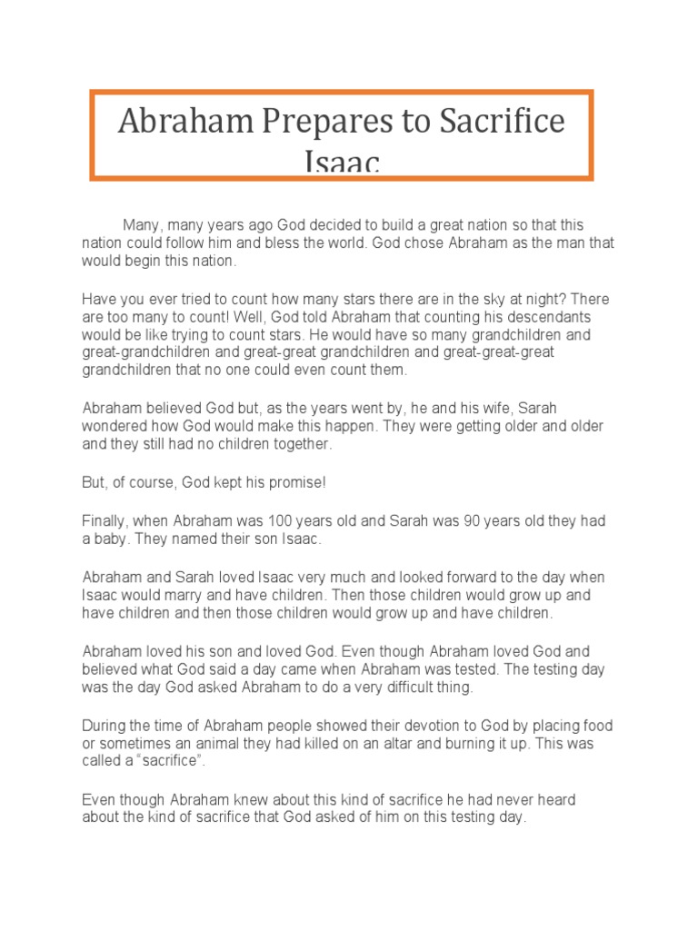 Abraham Sacrifices Isaac | Download Free PDF | Abraham | Isaac