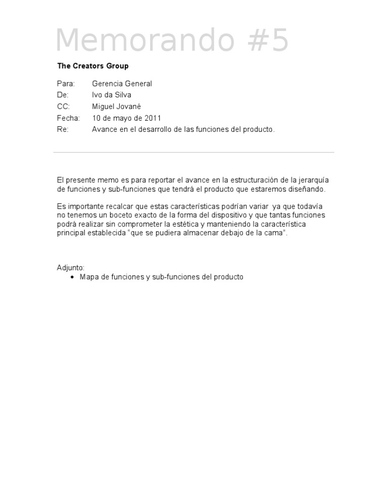 Diseño Memorando 5 | PDF