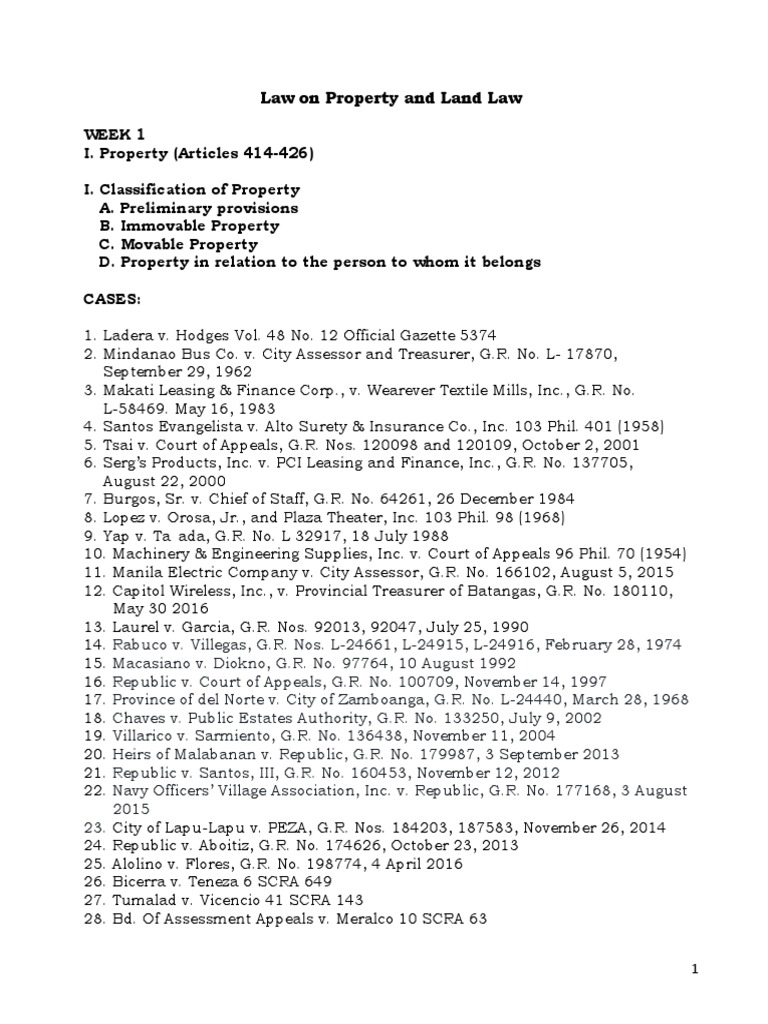 Property and Land Law Overview | PDF | Appellate Court | Civil Law ...