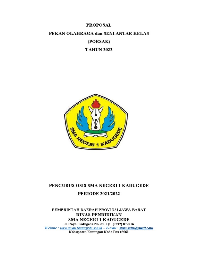 Proposal PORSAK SMP 1 Kadugede 2022 | PDF