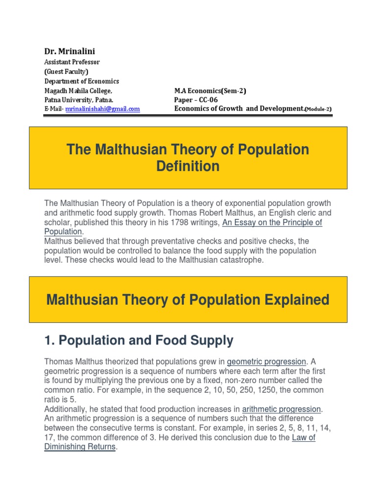 Malthusian Theory | PDF | Economic Growth | Economies