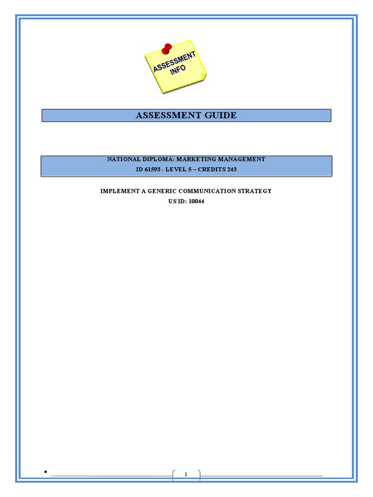 Assessment Guide | PDF | Educational Assessment | Communication