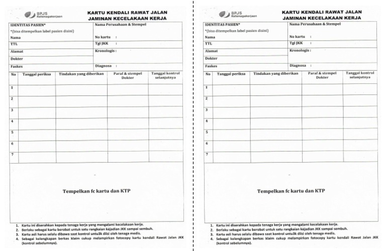 Kartu Kendali BPJSTK | PDF
