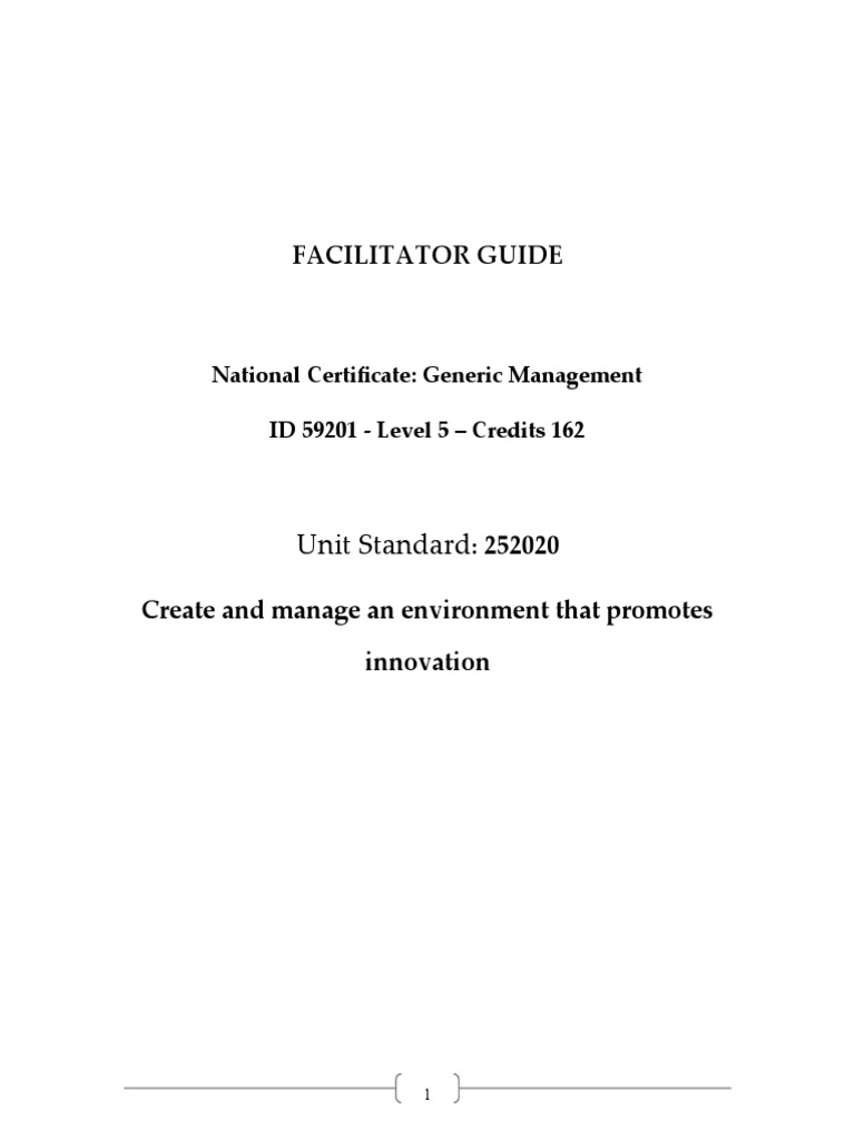 Facilitator Guide | PDF | Creativity | Brainstorming