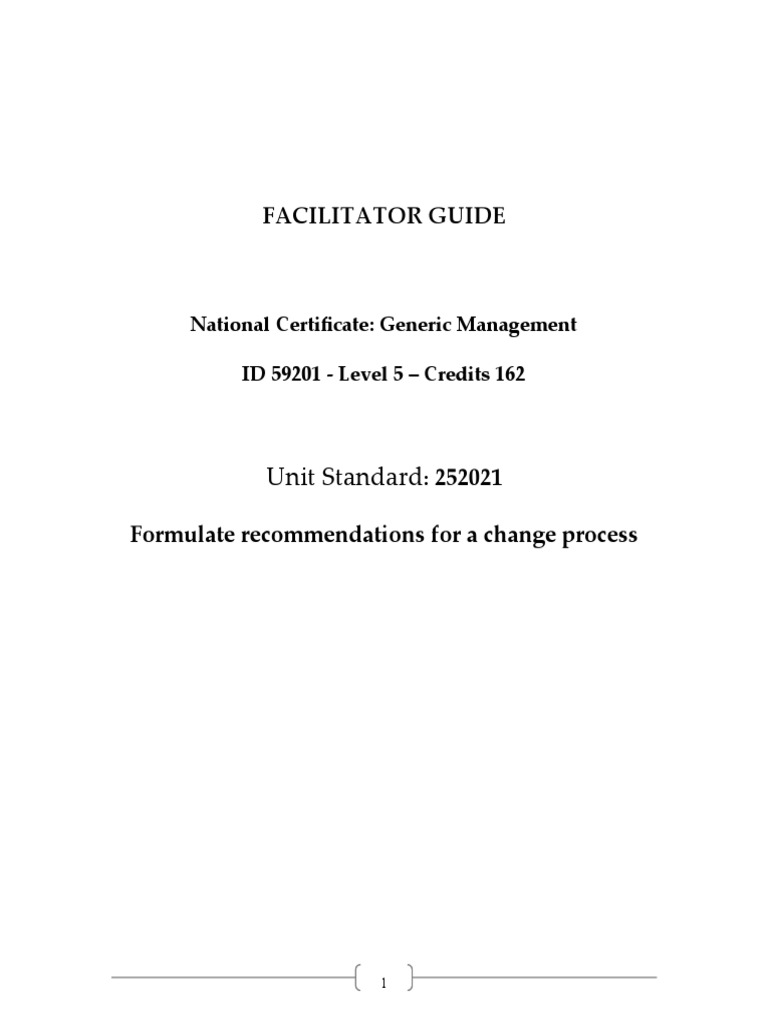 Facilitator Guide | PDF | Change Management | Climate Change
