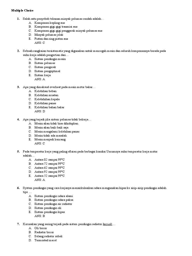 Soal PTS GNP PMSM B Xi TBSM | PDF