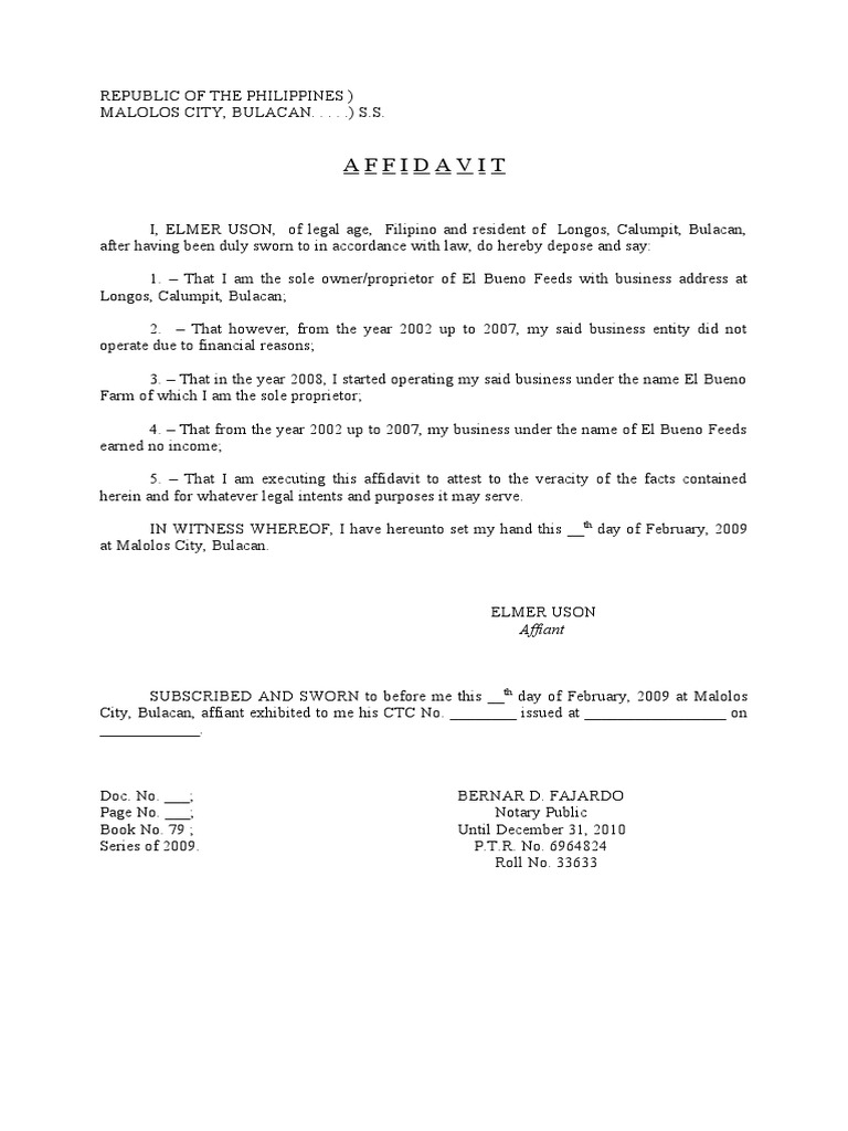 Affidavit of Closure | PDF | Affidavit | Public Law