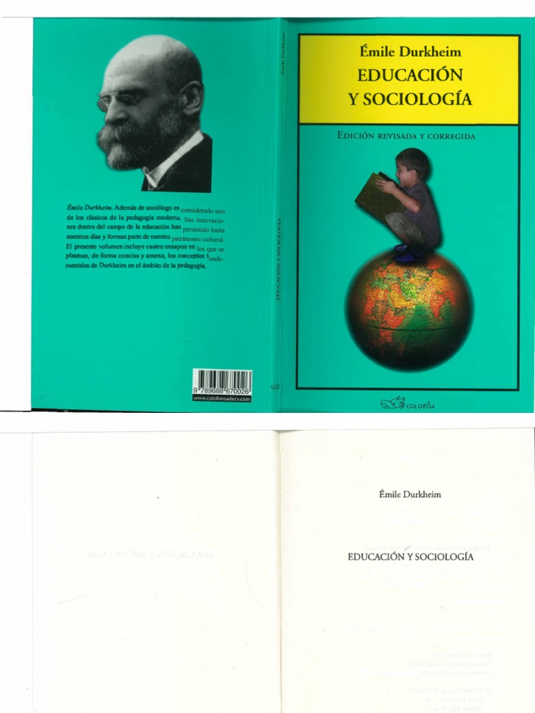 Durkheim. Educación y sociología | PDF | Emile Durkheim | Moralidad