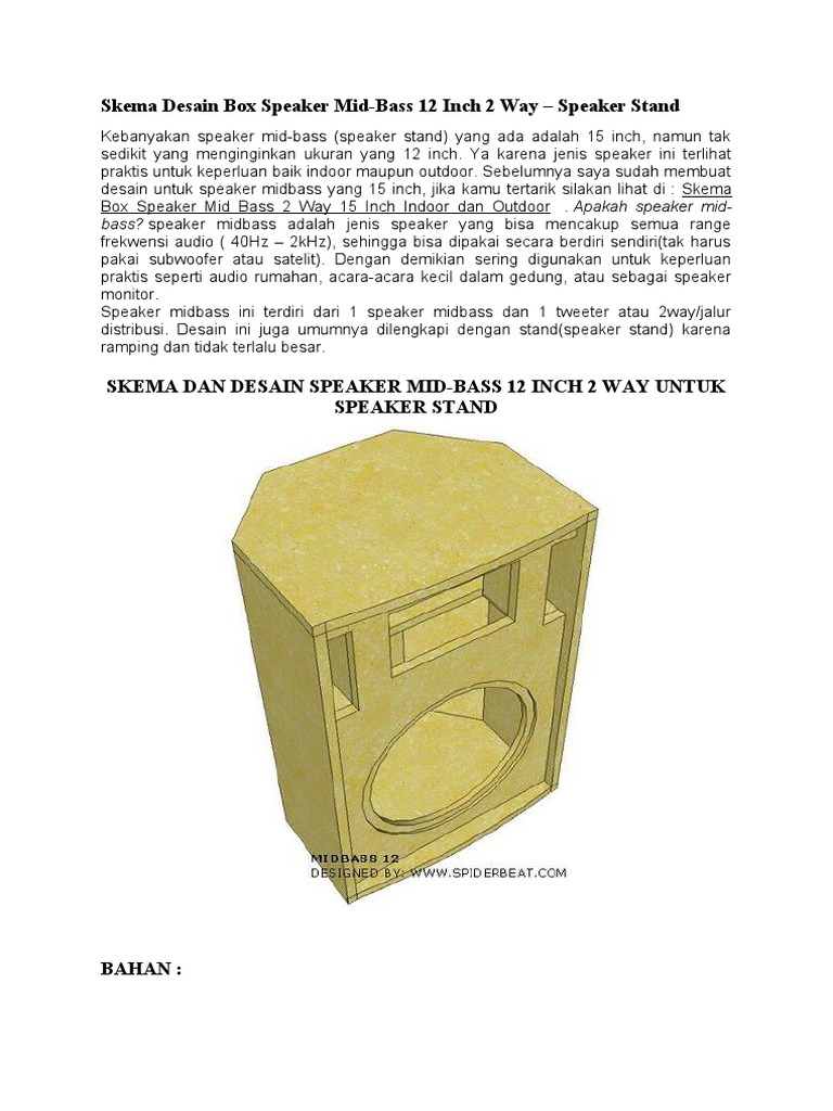 Skema Box Speaker Mid-Bass 12 Inch | PDF