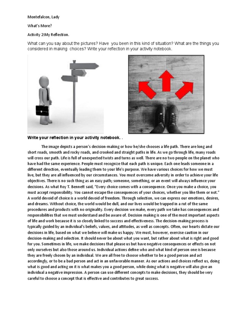 Reflection | PDF | Choice | Decision Making